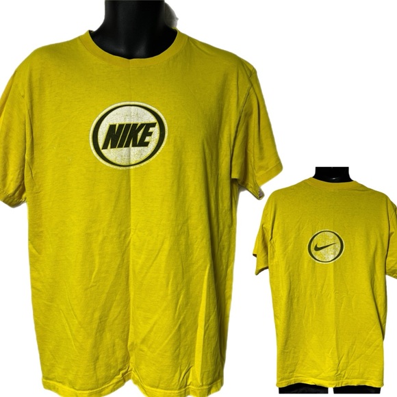 Nike | Shirts | Vintage Nike Yellow Double Sided Tee Shirt M Center ...